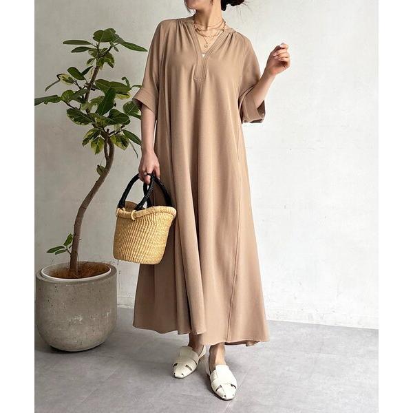 ZOZO問い合わせ番号:106096282ショップ:un dix cors，アンディコールブランド:un dix cors，アンディコール商品名:【低身長サイズあり！】【全骨格細見え！】ステッチスキッパーワンピースカテゴリ:ワンピース/ドレ...