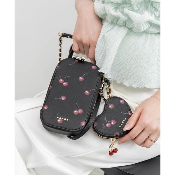 ZOZO問い合わせ番号:106097413ショップ:RANDA，ランダブランド:RANDA，ランダ商品名:【Cherry＆Strawberry】ハートポーチ付き2WAYマルチショルダーバッグカテゴリ:PC・スマホグッズ/家電>スマホグ...