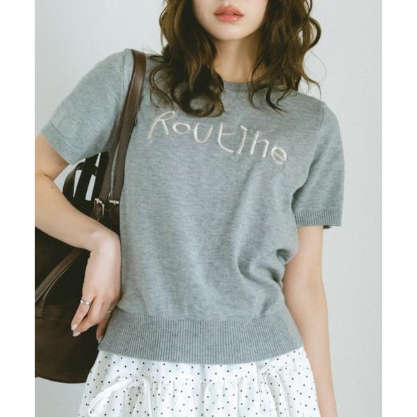 ZOZO問い合わせ番号:106099768ショップ:Auntie Rosa，アンティローザブランド:VANNIE U，ヴァニーユー，Auntie Rosa，アンティローザ商品名:Routine刺繍ハーフスリーブニットカテゴリ:トップス&gt...