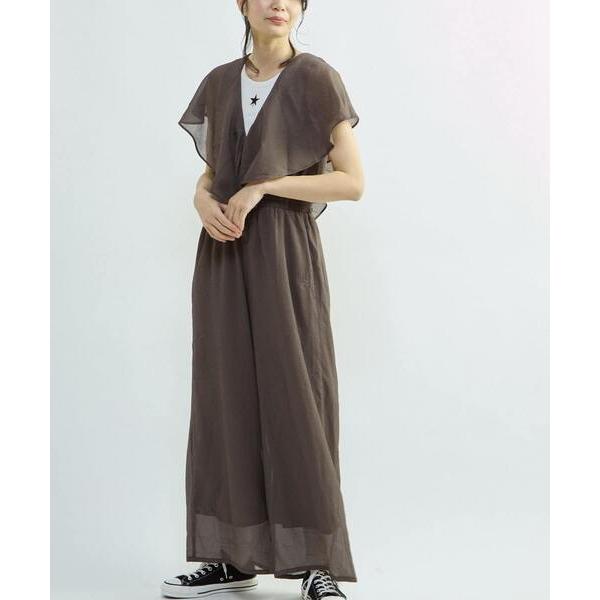 ZOZO問い合わせ番号:106100143ショップ:CONVERSE TOKYO，コンバーストウキョウブランド:CONVERSE TOKYO，コンバーストウキョウ商品名:V-NECK FRILL ALL-IN-ONEカテゴリ:オールインワン...