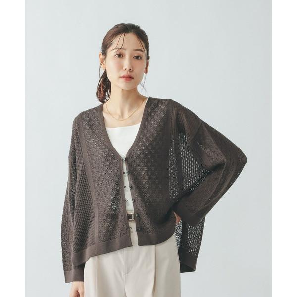 ZOZO問い合わせ番号:106135848ショップ:GLOBAL WORK，グローバルワークブランド:GLOBAL WORK，グローバルワーク商品名:パネルレース編みVネックカーディガン/642713カテゴリ:トップス>カーディガン/...