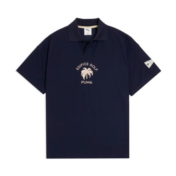 ZOZO問い合わせ番号:106136650ショップ:PUMA STORE ZOZO，プーマストアゾゾブランド:PUMA，プーマ商品名:PUMA プーマ メンズ ゴルフ PUMA x EDIFICE パームロゴ 半袖 ポロシャツカテゴリ:トッ...