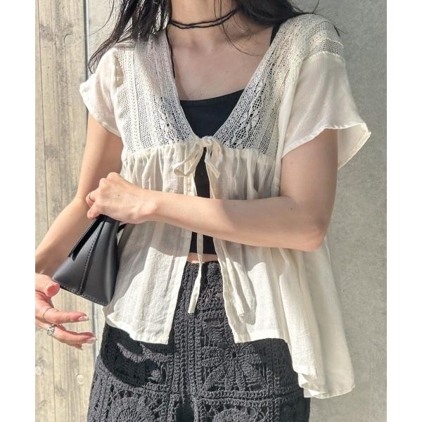 『タイムセール実施中』ZOZO問い合わせ番号:106137030ショップ:Bab，バブブランド:Bab，バブ商品名:レースコンビフロントリボンブラウスカテゴリ:トップス>シャツ/ブラウスブランド品番:5610042素材:本体：綿100...