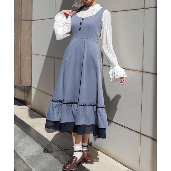『タイムセール実施中』ZOZO問い合わせ番号:106137207ショップ:axes femme，アクシーズファムブランド:axes femme，アクシーズファム商品名:レースアップジャンスカカテゴリ:ワンピース/ドレス>ワンピースブラ...