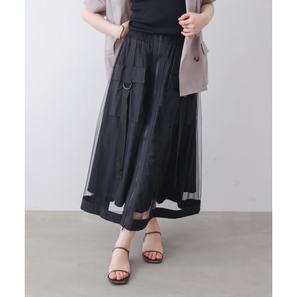 ZOZO問い合わせ番号:106138638ショップ:Bou Jeloud，ブージュルードブランド:Bou Jeloud，ブージュルード商品名:ジップ使いチュールスカートカテゴリ:スカート>スカートブランド品番:3816203素材:本体...