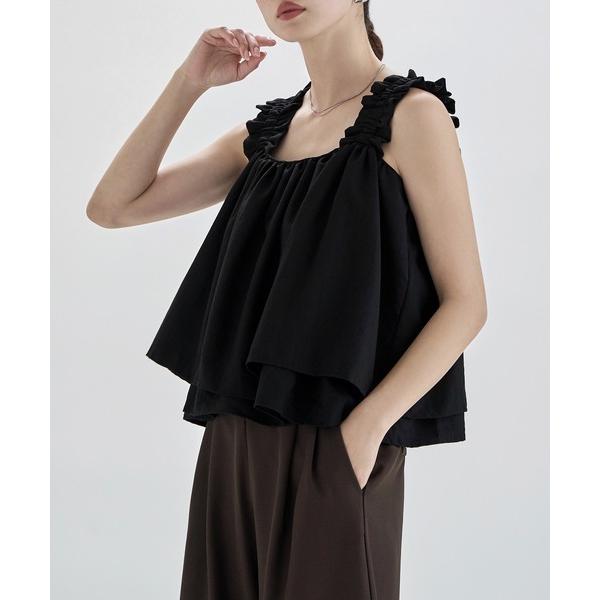 ZOZO問い合わせ番号:106139737ショップ:bflat，ビーフラットブランド:etoll.，エトル商品名:リネンタッチギャザービスチェカテゴリ:トップス>キャミソールブランド品番:et0420008873素材:レーヨン54% ...