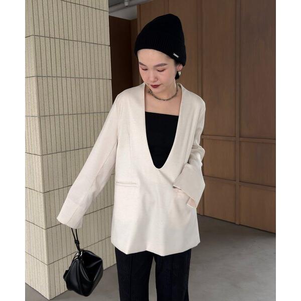 ZOZO問い合わせ番号:106139786ショップ:CAPRICIEUX LE'MAGE，カプリシュレマージュブランド:CAPRICIEUX LE'MAGE，カプリシューレマージュ商品名:【tani企画】深Vネックジャケットプルオーバーカテ...