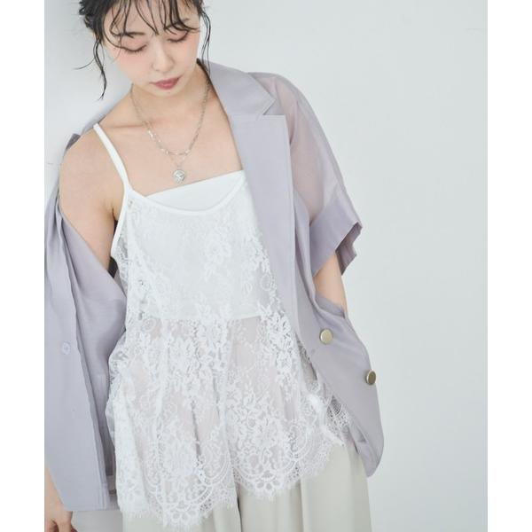 ZOZO問い合わせ番号:106140151ショップ:Shelly island，シェリーアイランドブランド:Anclear oui，アンクリアウィ商品名:レースAラインキャミチュニックカテゴリ:トップス>キャミソールブランド品番:74...
