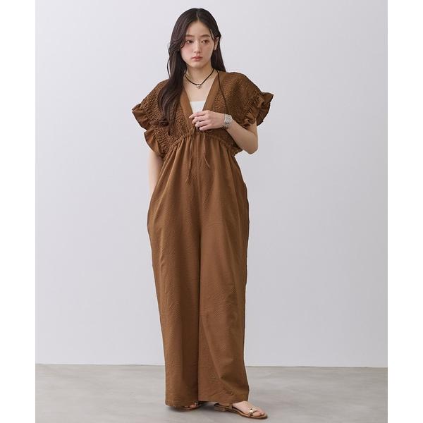 『タイムセール実施中』※このアイテムは返品・交換対象外商品です。ZOZO問い合わせ番号:106140277ショップ:Shelly island，シェリーアイランドブランド:P.V.T，ピーブイティー商品名:シャーリングフリルロンパースカテゴ...