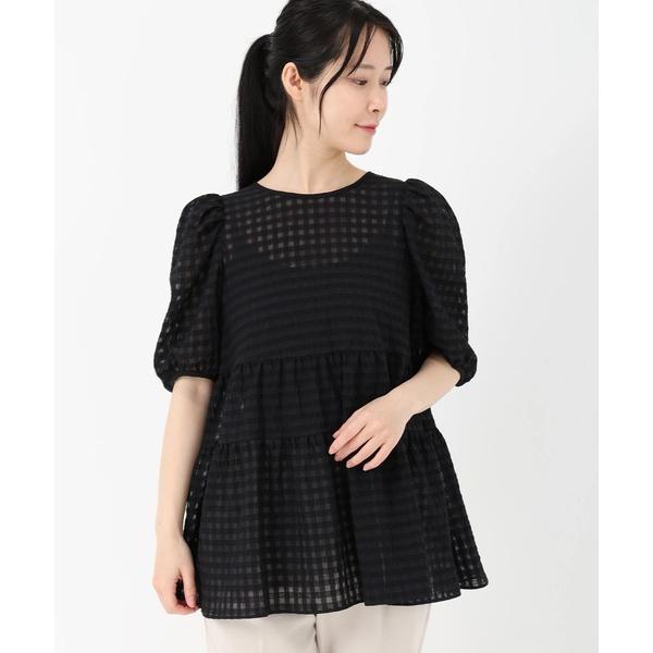ZOZO問い合わせ番号:106140295ショップ:STRAWBERRY-FIELDS，ストロベリーフィールズブランド:STRAWBERRY-FIELDS，ストロベリーフィールズ商品名:シアサッカーギンガム_ギンガムチェックティアードブラウ...
