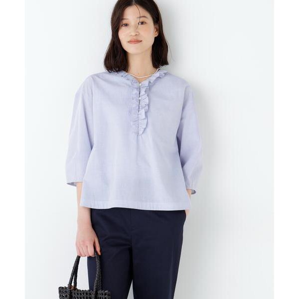ZOZO問い合わせ番号:106140363ショップ:human woman，ヒューマンウーマンブランド:human woman，ヒューマンウーマン商品名:◆ウォッシュドタイプライターフリルブラウスカテゴリ:トップス>シャツ/ブラウスブ...