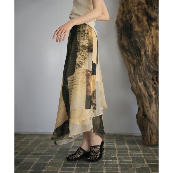 ZOZO問い合わせ番号:106140809ショップ:LAULEN，ローレンブランド:LAULEN，ローレン商品名:random hem printed long skirt /ランダムヘムプリント柄ロングスカートカテゴリ:スカート>ス...