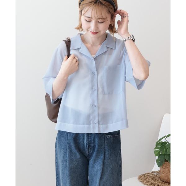 ZOZO問い合わせ番号:106141637ショップ:AMERICAN HOLIC，アメリカンホリックブランド:AMERICAN HOLIC，アメリカンホリック商品名:シアーショート丈開襟シャツカテゴリ:トップス>シャツ/ブラウスブラン...