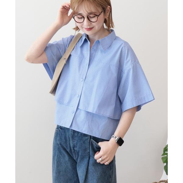 ZOZO問い合わせ番号:106141638ショップ:AMERICAN HOLIC，アメリカンホリックブランド:AMERICAN HOLIC，アメリカンホリック商品名:【マルチ機能】レイヤード5分袖シャツカテゴリ:トップス>シャツ/ブラ...