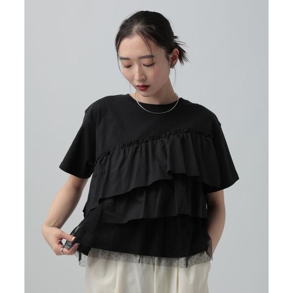 ZOZO問い合わせ番号:106177505ショップ:LEPSIM，レプシィムブランド:LEPSIM，レプシィム商品名:異素材フリルドッキングT2　667510カテゴリ:トップス>Tシャツ/カットソーブランド品番:667510素材:本体...