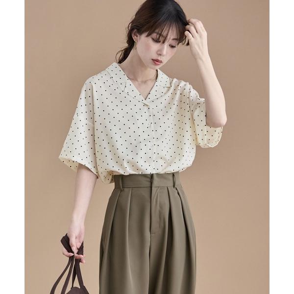 ZOZO問い合わせ番号:106177981ショップ:bflat，ビーフラットブランド:etoll.，エトル商品名:ポルカドットオープンカラーシャツカテゴリ:トップス>シャツ/ブラウスブランド品番:et0670008856素材:ポリエス...