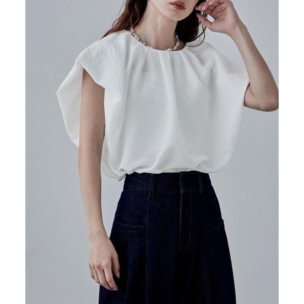 ZOZO問い合わせ番号:106177982ショップ:bflat，ビーフラットブランド:etoll.，エトル商品名:バルーンフレンチスリーブタックブラウスカテゴリ:トップス>シャツ/ブラウスブランド品番:et0670008858素材:ポ...