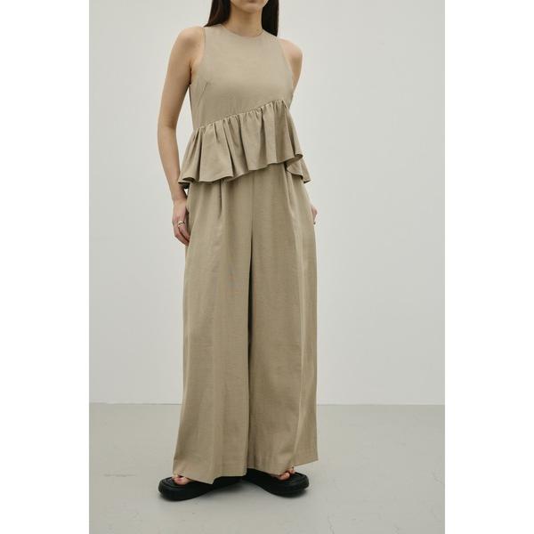 ZOZO問い合わせ番号:106213628ショップ:STYLEMIXER，スタイルミキサーブランド:STYLEMIXER，スタイルミキサー商品名:リネンミックスフリルオールインワンカテゴリ:オールインワン・サロペット>つなぎ/オールイ...