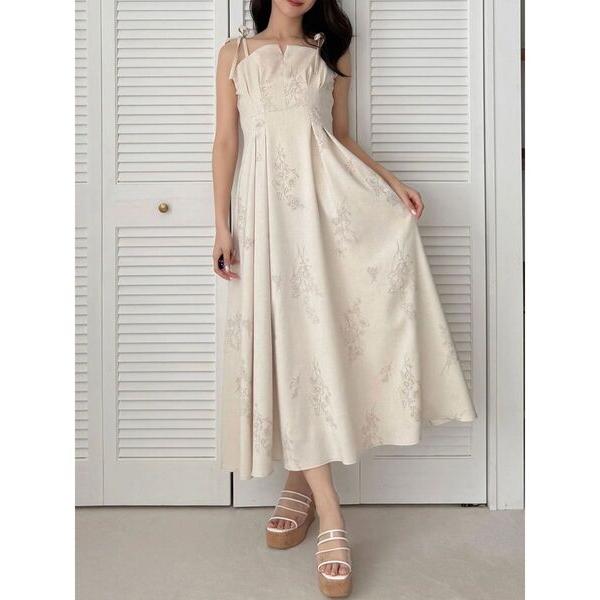 ZOZO問い合わせ番号:106248942ショップ:MERCURYDUO，マーキュリーデュオブランド:MERCURYDUO，マーキュリーデュオ商品名:リネンライクショルダーリボンキャミワンピースカテゴリ:ワンピース/ドレス>ワンピース...