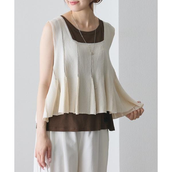 『タイムセール実施中』ZOZO問い合わせ番号:106250087ショップ:PUAL CE CIN，ピュアルセシンブランド:PUAL CE CIN，ピュアルセシン商品名:接触冷感・抗菌 アイレットニットビスチェカテゴリ:トップス>ニット...