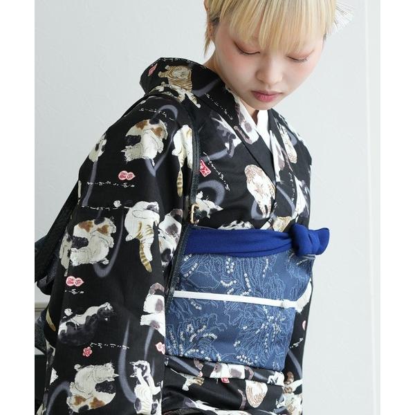 ZOZO問い合わせ番号:106250836ショップ:utatane，ウタタネブランド:utatane，ウタタネ商品名:着物 単衣 ニコアンティーク ネコのことわざ クロカテゴリ:水着/着物・浴衣>着物ブランド品番:5132609700...
