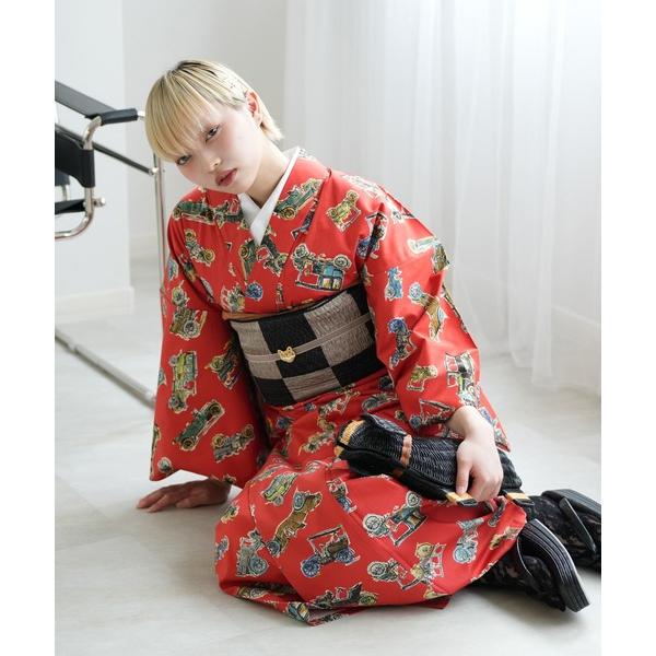 ZOZO問い合わせ番号:106250838ショップ:utatane，ウタタネブランド:utatane，ウタタネ商品名:着物 単衣 ニコアンティーク クラシックカーカテゴリ:水着/着物・浴衣>着物ブランド品番:5132609900素材:...