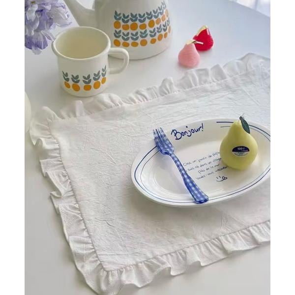 ZOZO問い合わせ番号:106251535ショップ:RiNc，リンクブランド:ammy.，エイミードット商品名:【 ammy. / エイミードット 】 フリル デザイン ランチ マットカテゴリ:食器/キッチン>ランチョンマット/テーブ...