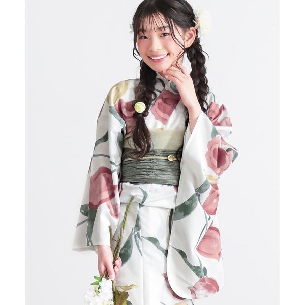 ZOZO問い合わせ番号:106252103ショップ:KIMONOMACHI，キモノマチブランド:KIMONOMACHI，キモノマチ商品名:ガールズポリ浴衣 子供ポリ浴衣2点セット （浴衣＋しわ兵児帯）吸水速乾 ポリエステル ジュニア 140...