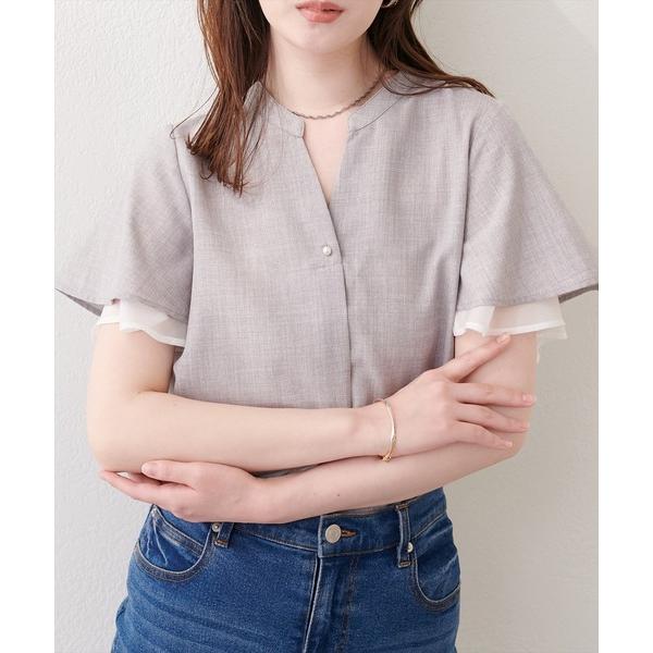『タイムセール実施中』ZOZO問い合わせ番号:106252213ショップ:natural couture，ナチュラルクチュールブランド:natural couture，ナチュラルクチュール商品名:袖口シアーパール釦スキッパーブラウスカテゴリ...