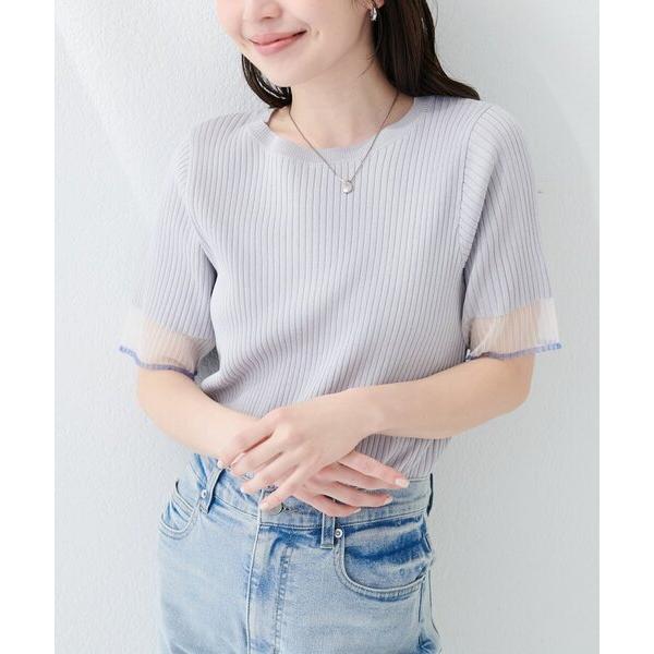『タイムセール実施中』ZOZO問い合わせ番号:106252217ショップ:natural couture，ナチュラルクチュールブランド:natural couture，ナチュラルクチュール商品名:袖口シアー強撚リブニットカテゴリ:トップス&...