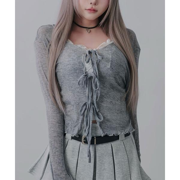 ZOZO問い合わせ番号:106288712ショップ:夢展望（YUMETENBO），ユメテンボウブランド:Diable baiser，ディアブルベーゼ，夢展望，ユメテンボウ商品名:フロントリボン薄手シアーカーディガンカテゴリ:トップス>...