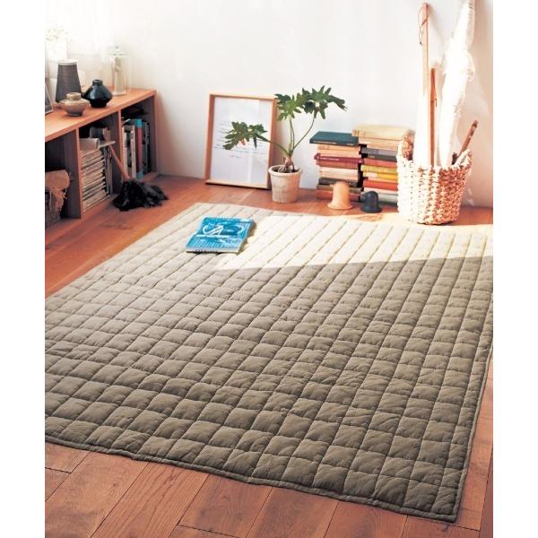 ZOZO問い合わせ番号:106289345ショップ:Belle Maison，ベルメゾンブランド:Love the Linen，ラブザリネン商品名:フレンチリネンキルトラグカテゴリ:インテリア>ラグ/マットブランド品番:1029184...