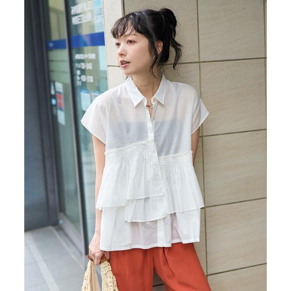 『タイムセール実施中』ZOZO問い合わせ番号:106290190ショップ:FREAK'S STORE，フリークスストアブランド:FREAK'S STORE，フリークスストア商品名:インドボイル アシメフリルブラウスカテゴリ:トップス>...