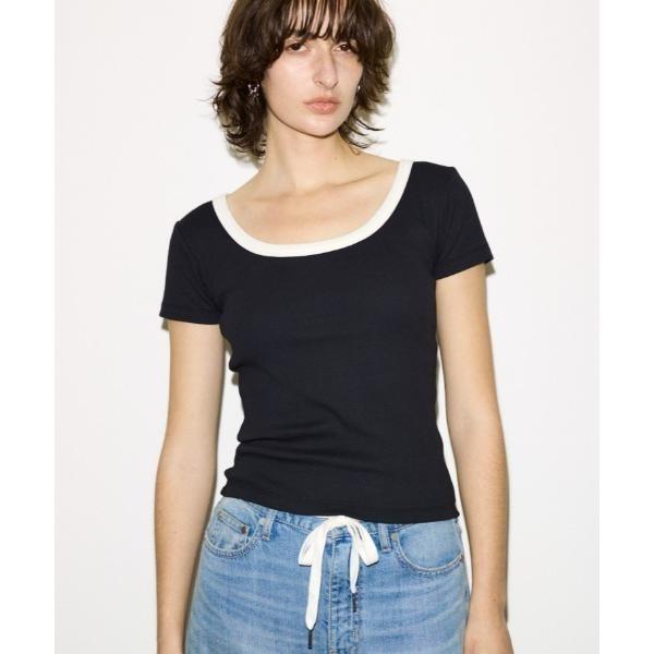 ZOZO問い合わせ番号:106290352ショップ:SLY，スライブランド:THROW by SLY，スローバイスライ，SLY，スライ商品名:THROW RINGER T/SH リンガーティーシャツ 春服 夏服 半袖カテゴリ:トップス&gt...
