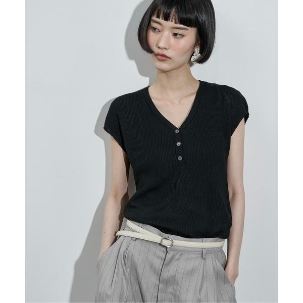 ZOZO問い合わせ番号:106291478ショップ:Auntie Rosa，アンティローザブランド:THE YOn，ザヨン商品名:フレンチスリーブヘンリーネックニットカテゴリ:トップス>ニット/セーターブランド品番:TY0000050...