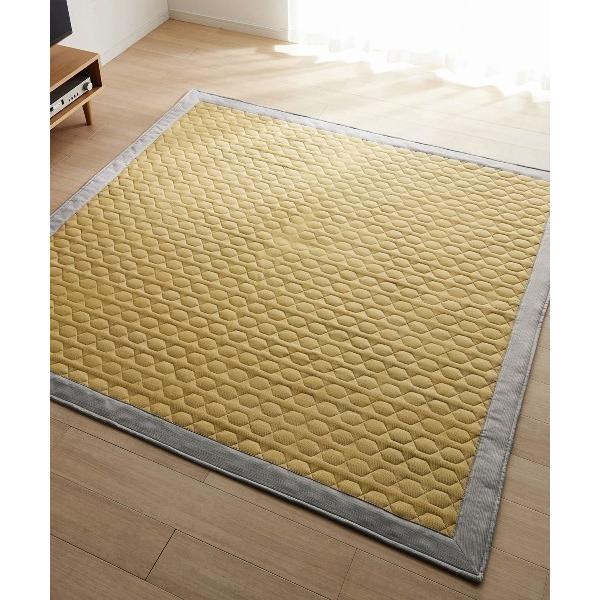 ZOZO問い合わせ番号:106291528ショップ:Belle Maison，ベルメゾンブランド:Belle Maison，ベルメゾン商品名:さらっと素材の額縁デザインキルトラグカテゴリ:インテリア>ラグ/マットブランド品番:1228...