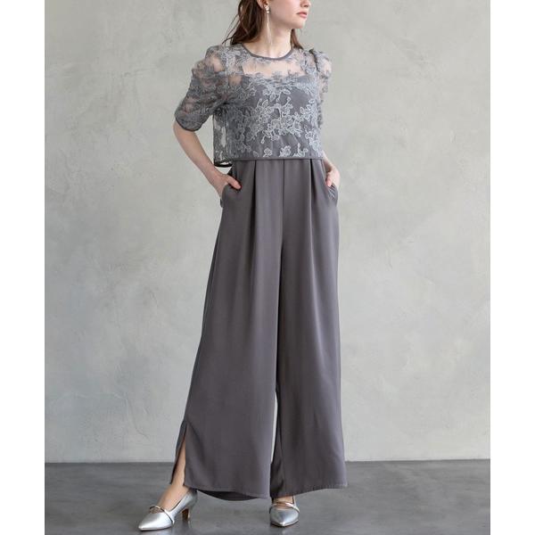 ZOZO問い合わせ番号:106292379ショップ:AIMER，エメブランド:AIMER，エメ商品名:フラワーモチーフラメ刺繍ブラウス×ツイルキャミソールオールインワン 2点セットパーティードレスカテゴリ:ワンピース/ドレス>パンツド...