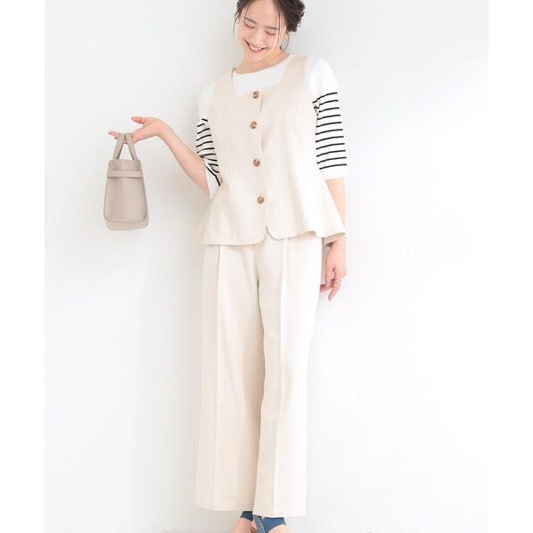 『タイムセール実施中』ZOZO問い合わせ番号:106322770ショップ:SHOO・LA・RUE，シューラルーブランド:SHOO・LA・RUE，シューラルー商品名:【2点セット/S-LL】迷わず着られる 麻調ビスチェ＋ワイドパンツセットカテ...