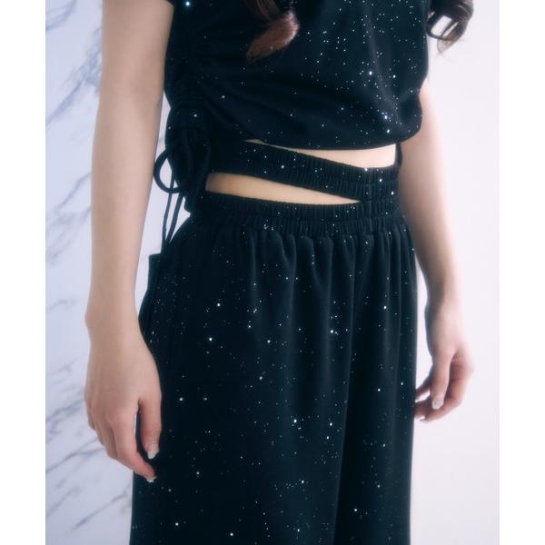 『タイムセール実施中』ZOZO問い合わせ番号:106328010ショップ:Auntie Rosa，アンティローザブランド:TITTY&amp;CO.，ティティーアンドコー商品名:サイドレースラメスウェットパンツカテゴリ:パンツ>スウェ...