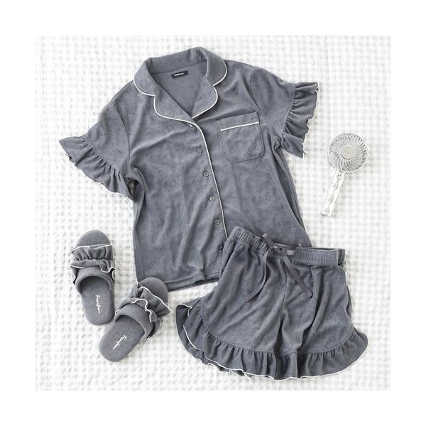 ZOZO問い合わせ番号:106328180ショップ:Francfranc，フランフランブランド:Francfranc，フランフラン商品名:キシリトール加工 パイルパジャマ ひんやり 上下セット フリル パイル生地カテゴリ:ルームウェア&gt...