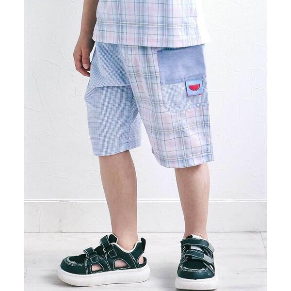 『タイムセール実施中』ZOZO問い合わせ番号:106328359ショップ:BEBE ONLINE STORE，ベベ オンラインストアブランド:SLAP SLIP，スラップスリップ商品名:「お揃い」マドラスチェックサイドポケット5分丈パンツ(...