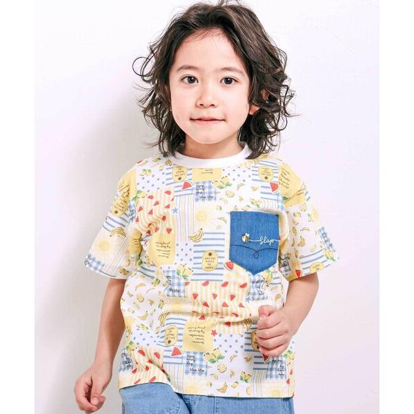 ZOZO問い合わせ番号:106328361ショップ:BEBE ONLINE STORE，ベベ オンラインストアブランド:SLAP SLIP，スラップスリップ商品名:総柄プリント胸ポケット刺しゅう半袖Tシャツ(80~130cm)カテゴリ:トッ...