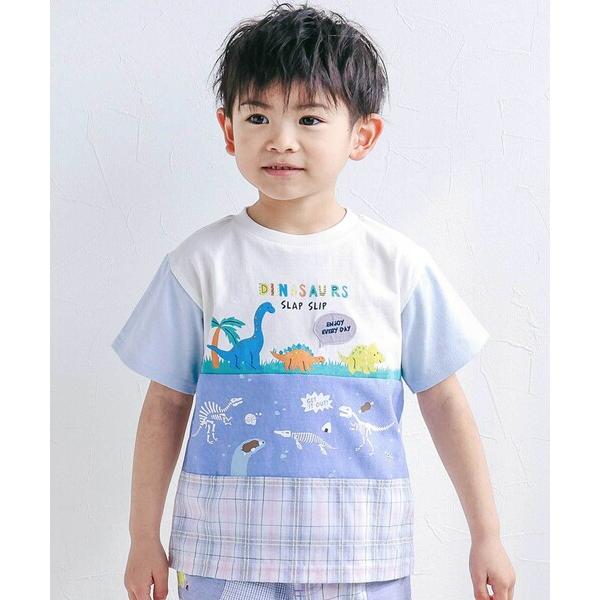 ZOZO問い合わせ番号:106328362ショップ:BEBE ONLINE STORE，ベベ オンラインストアブランド:SLAP SLIP，スラップスリップ商品名:【お揃い】化石恐竜切り替え半袖Tシャツ(80~130cm)カテゴリ:トップス...
