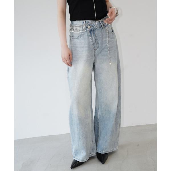 ZOZO問い合わせ番号:106328894ショップ:chuclla，チュクラブランド:chuclla，チュクラ商品名:オフセットウエストバギーデニム chw26s189カテゴリ:パンツ>デニムパンツブランド品番:chw26s189素材...