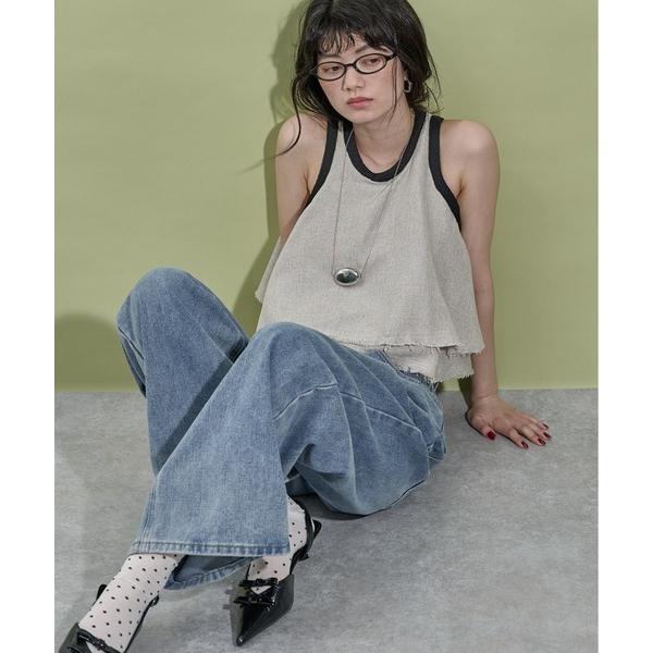 ZOZO問い合わせ番号:106330166ショップ:Auntie Rosa，アンティローザブランド:THE YOn，ザヨン商品名:バイカラーパイピングカットオフフリルアメスリブラウスカテゴリ:トップス>シャツ/ブラウスブランド品番:T...