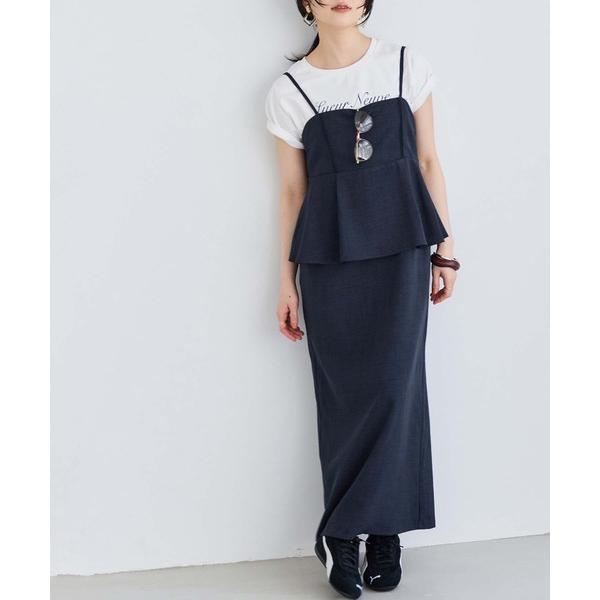 ZOZO問い合わせ番号:106330599ショップ:VIS，ビスブランド:VIS，ビス商品名:美easyリネンライクペプラム切替キャミワンピ/ イージーケア・接触冷感・セットアップ対応カテゴリ:ワンピース/ドレス>ワンピースブランド品...