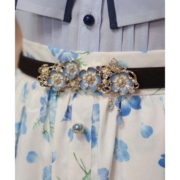 ZOZO問い合わせ番号:106330609ショップ:axes femme，アクシーズファムブランド:axes femme，アクシーズファム商品名:ネモフィラモチーフ細ベルトカテゴリ:ファッション雑貨>ベルトブランド品番:BL631X2...