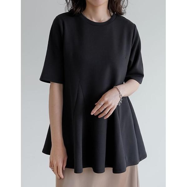 ZOZO問い合わせ番号:106330837ショップ:Re:EDIT，リエディブランド:Re:EDIT，リエディ商品名:[UVカット][接触冷感][シワになりにくい]マシュマロポンチ裾切り替えフレアトップスカテゴリ:トップス>Tシャツ/...