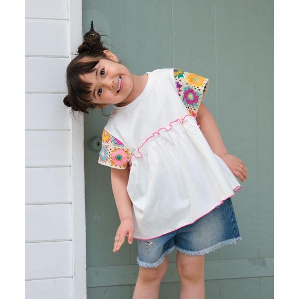 ZOZO問い合わせ番号:106331262ショップ:LEPSIM，レプシィムブランド:LEPSIM，レプシィム商品名:【KIDS】袖クロシェプルオーバーSS　661797カテゴリ:トップス>Tシャツ/カットソーブランド品番:66179...