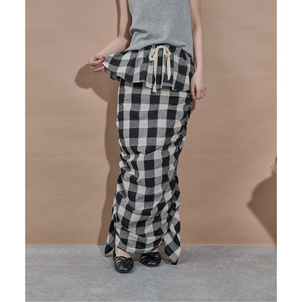 ZOZO問い合わせ番号:106331468ショップ:Auntie Rosa，アンティローザブランド:THE YOn，ザヨン商品名:フリルベルトセットサイドギャザーナロースカートカテゴリ:スカート>スカートブランド品番:TY000005...